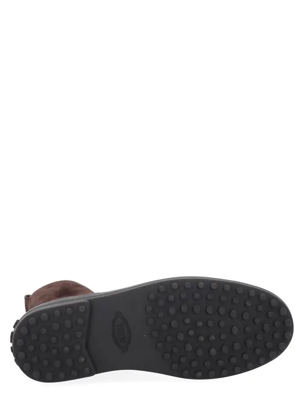 TOD'S Lace-up Suede Ankle Boots - Brown