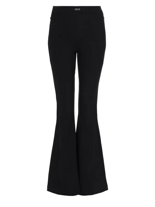 Versace Flared Viscose Trousers - Black