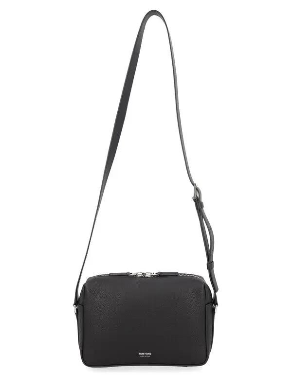 TOM FORD Textured Leather Crossbody Bag - Black