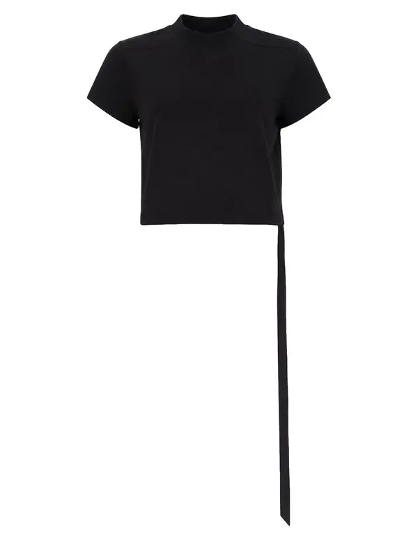 Rick Owens Cropped Cotton T-shirt With Draped Detail