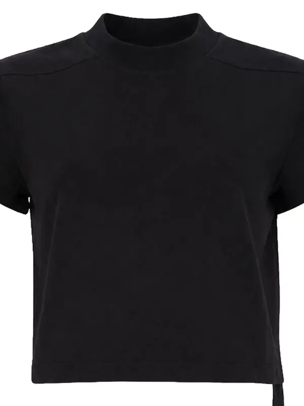 Rick Owens Cropped Cotton T-shirt With Draped Detail