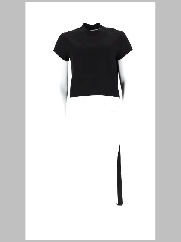 Rick Owens Cropped Cotton T-shirt With Draped Detail