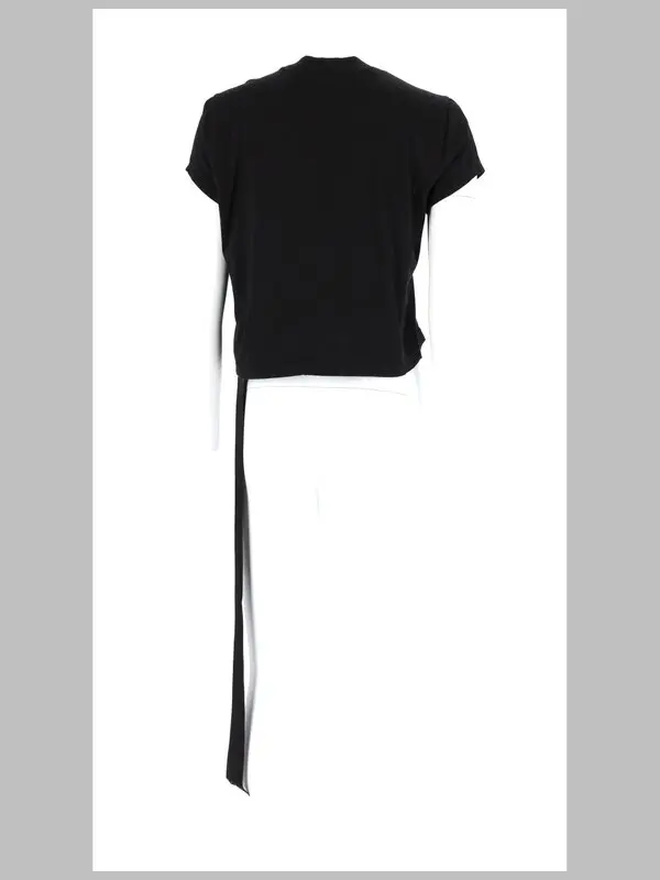 Rick Owens Cropped Cotton T-shirt With Draped Detail