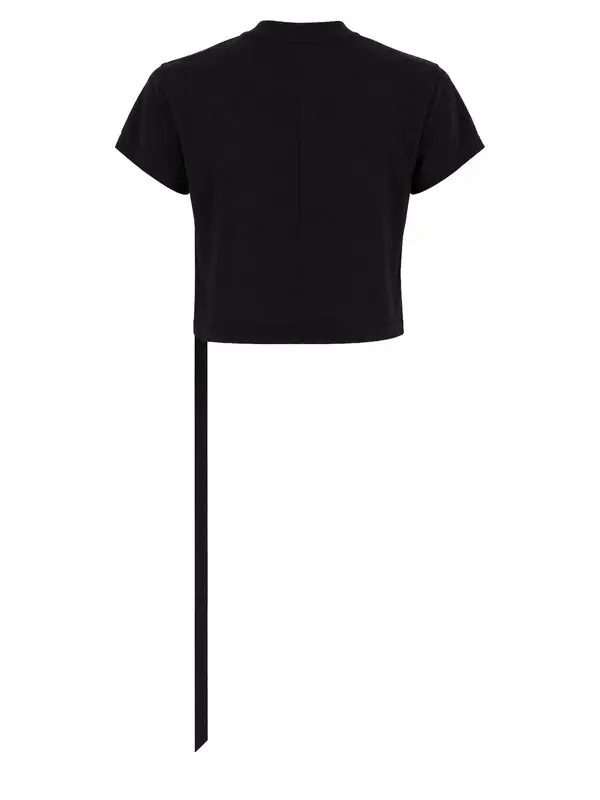 Rick Owens Cropped Cotton T-shirt With Draped Detail