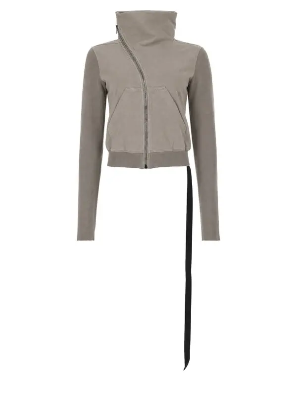 Rick Owens Mountain" Asymmetrical Zip Hoodie - Grey