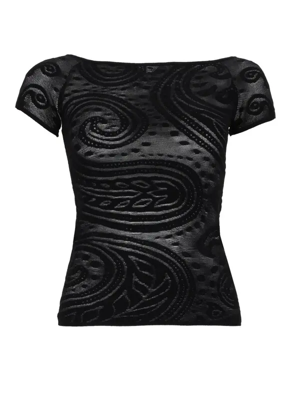 Etro Jacquard Paisley Top - Black