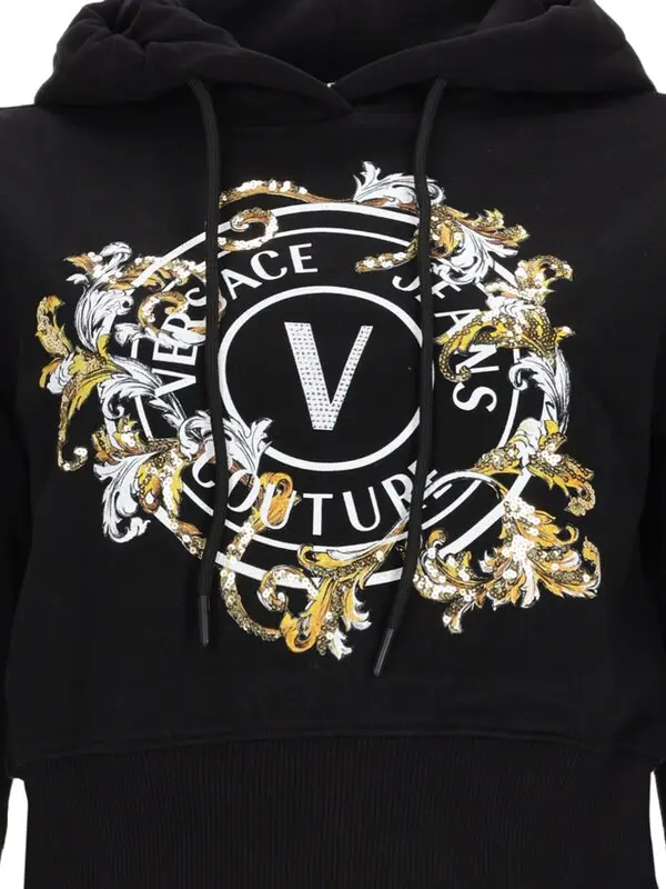Versace Baroque Emblem Cropped Hoodie
