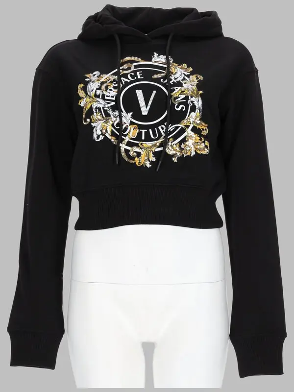 Versace Baroque Emblem Cropped Hoodie