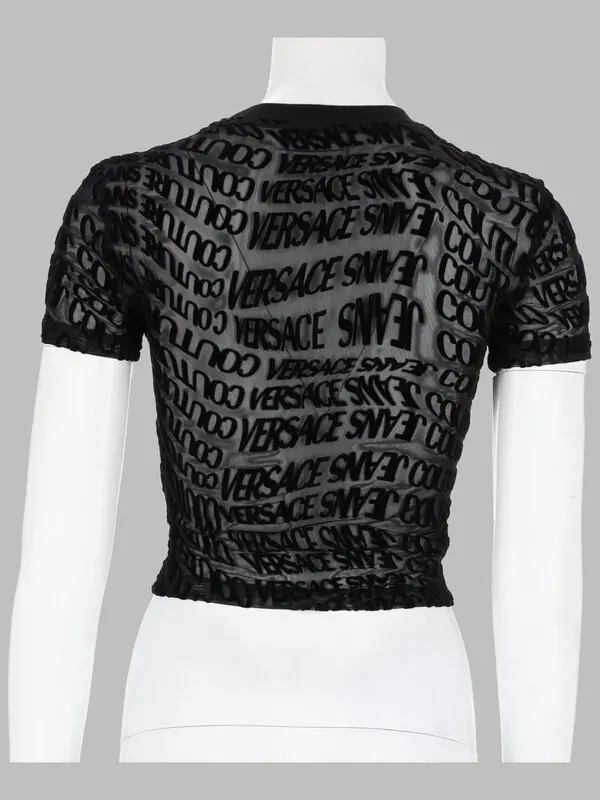 Versace Cropped Logo Print T-shirt