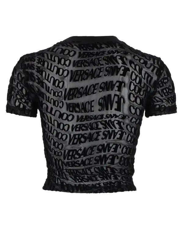 Versace Cropped Logo Print T-shirt