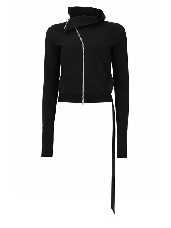Rick Owens Asymmetrical Zip-up "mountain" Sweatshirt - Black