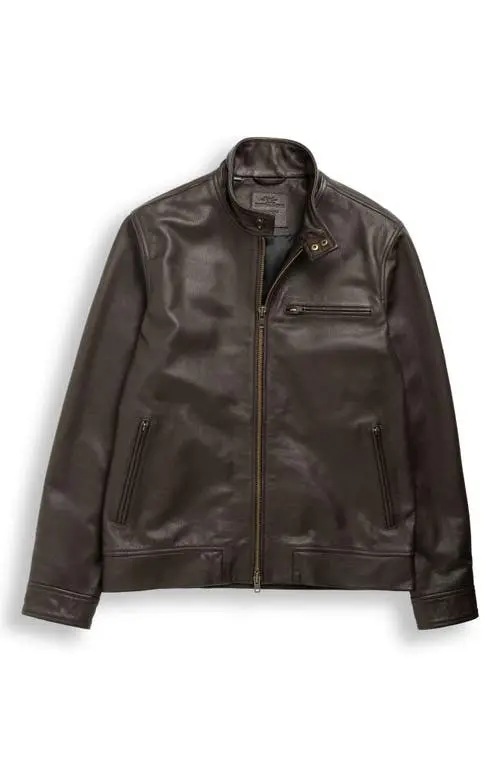 Rodd & Gunn Canvastown Leather Café Racer Jacket