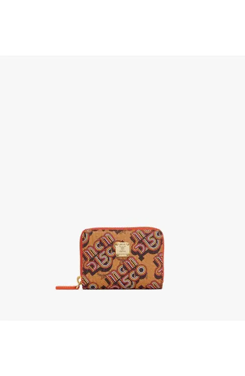 Mcm Aren Zip Wallet In Disco Visetos