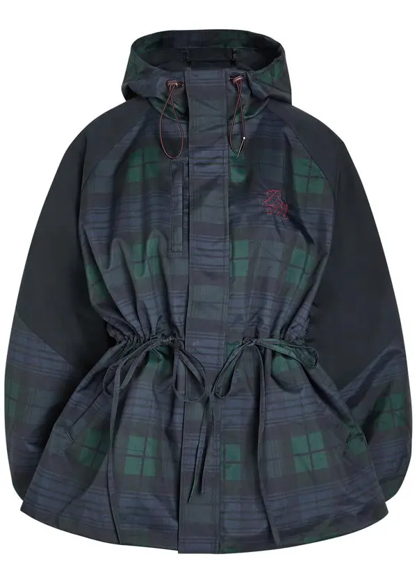 DAMSON MADDER Liu Check Shell Raincoat - Navy