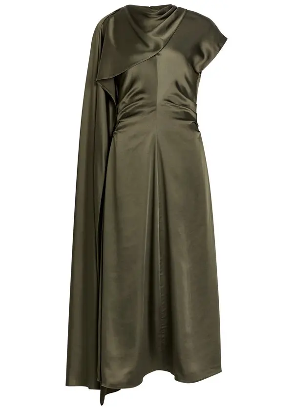 Simkhai Cape Satin-crepe Midi Dress
