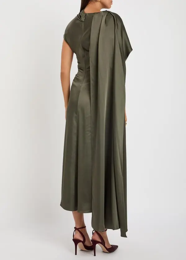 Simkhai Cape Satin-crepe Midi Dress