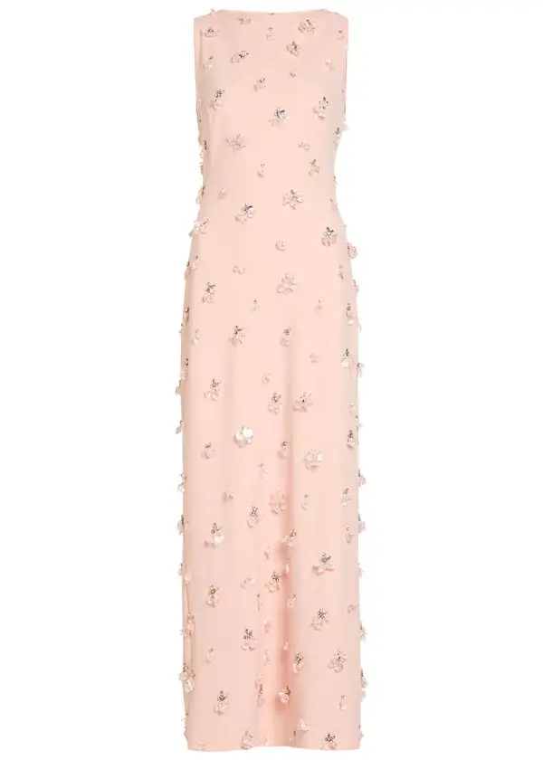 Simkhai Claudia Embellished Crepe Maxi Dress - Pink