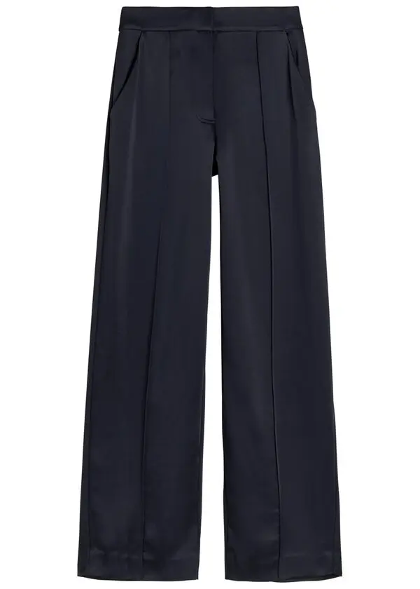 Simkhai Kyra Wide-leg Satin-crepe Trousers