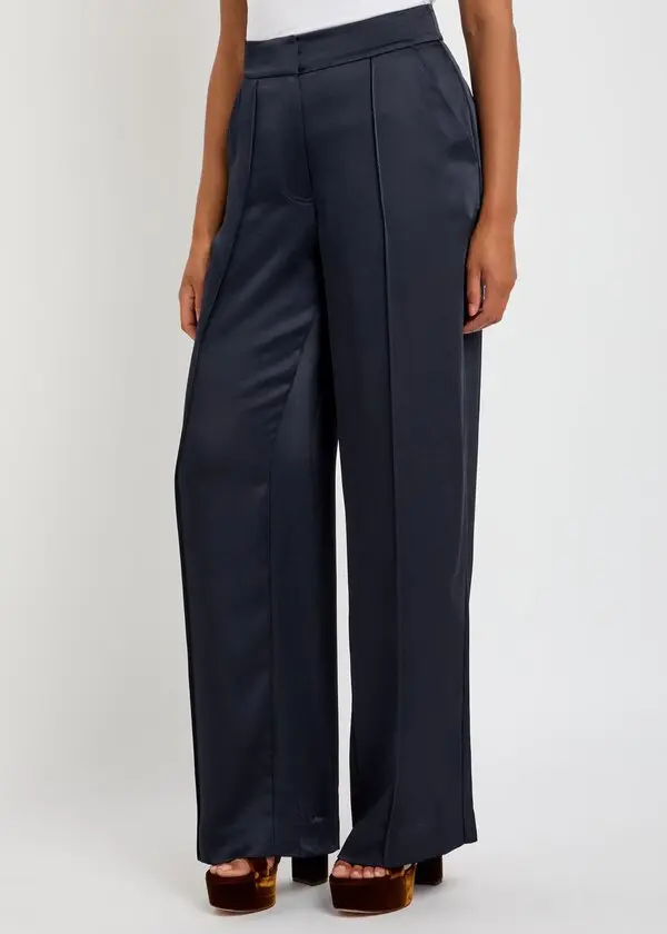 Simkhai Kyra Wide-leg Satin-crepe Trousers