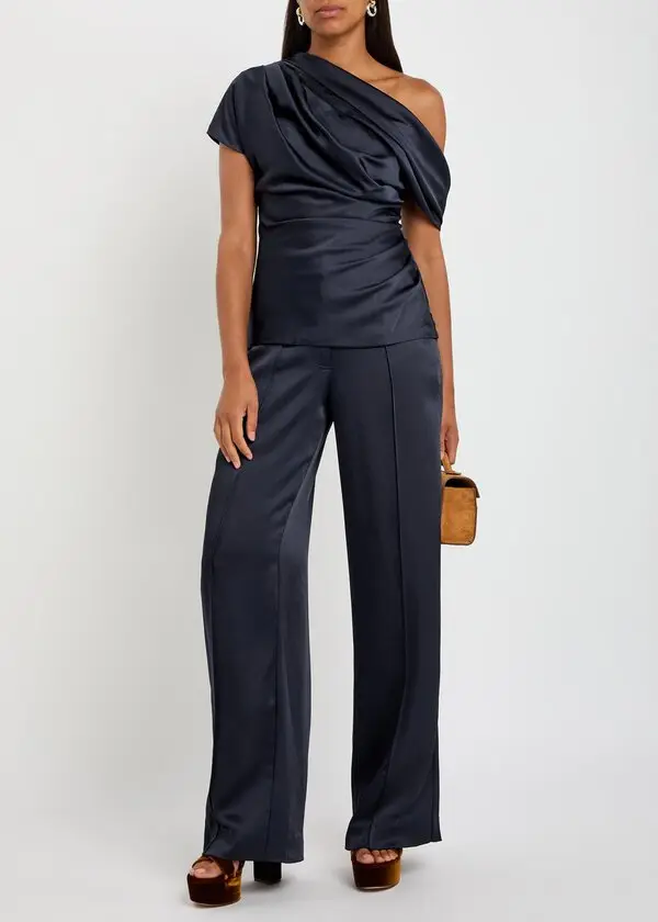 Simkhai Kyra Wide-leg Satin-crepe Trousers