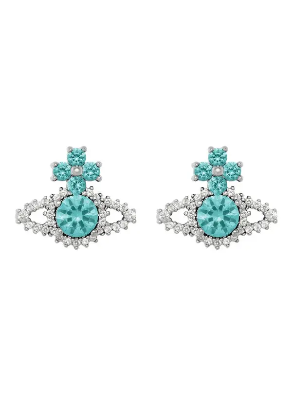 VIVIENNE WESTWOOD Valentina Crystal-embellished Orb Stud Earrings - Silver