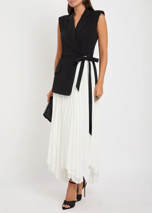 Simkhai Helena Tailored Crepe Blazer Maxi Wrap Dress