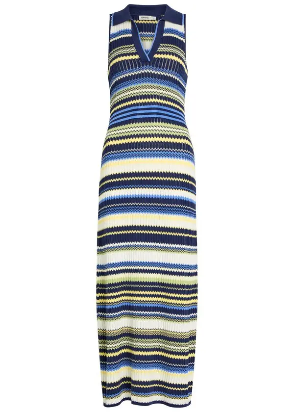 Simkhai Kerrin Chevron Knit Midi Dress