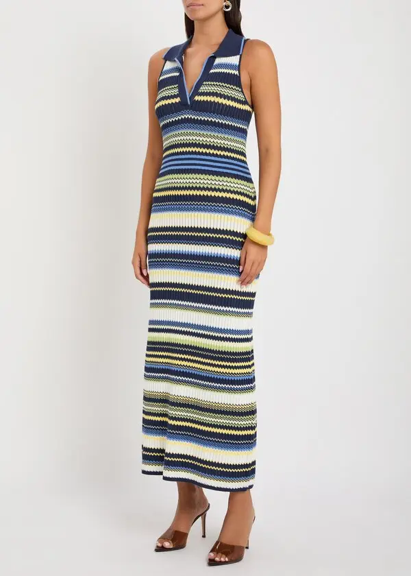 Simkhai Kerrin Chevron Knit Midi Dress