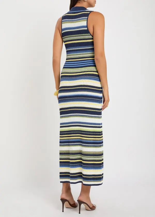 Simkhai Kerrin Chevron Knit Midi Dress