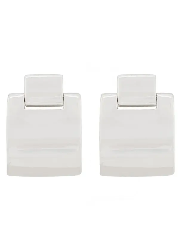 NINA GORDON Square Mini Doorknockers Sterling Drop Earrings