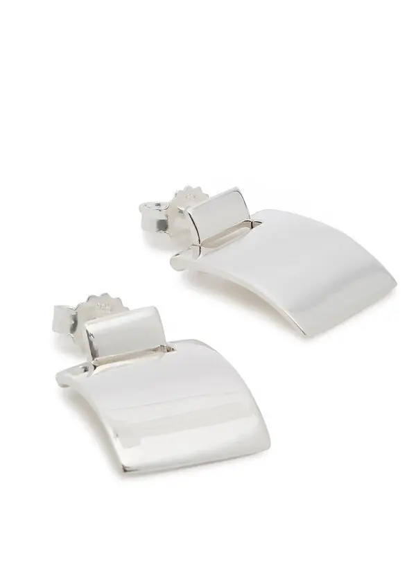 NINA GORDON Square Mini Doorknockers Sterling Drop Earrings