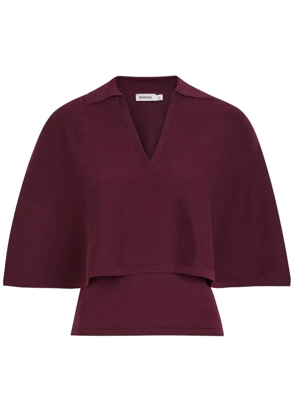 Simkhai Vinna Layered Wool Polo Top