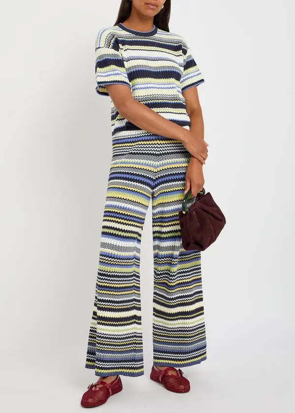 Simkhai Farrah Chevron Knit Trousers