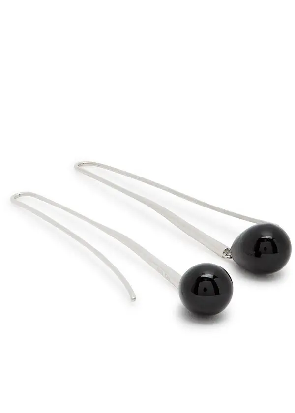 NINA GORDON Cusp Onyx Sterling Drop Earrings