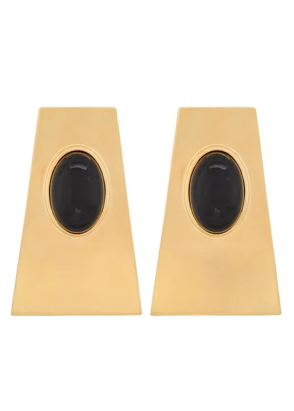 NINA GORDON Cabochon Drop Earrings - Gold