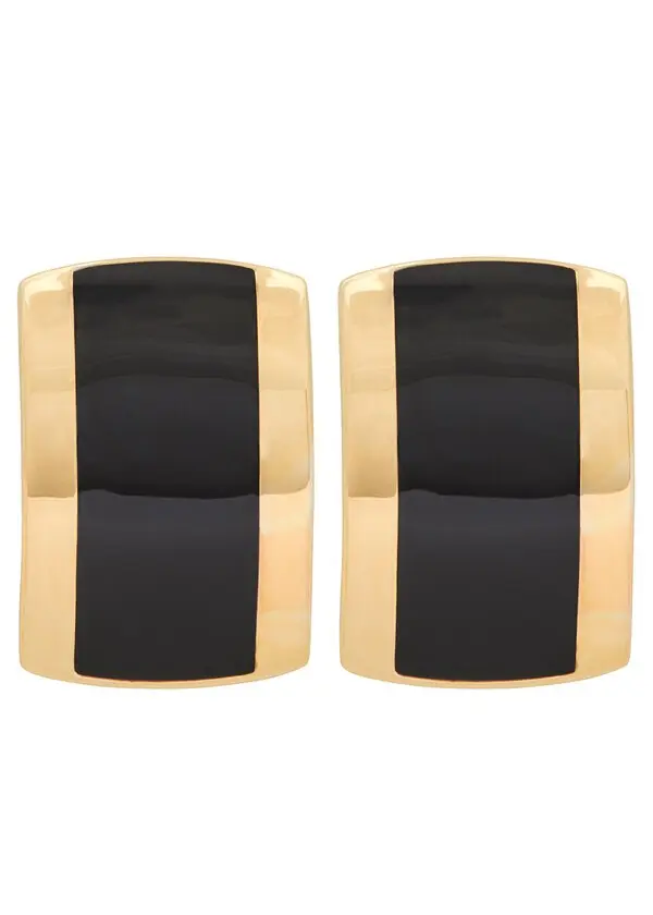 NINA GORDON Eclipse Enamelled 14kt -plated Drop Earrings