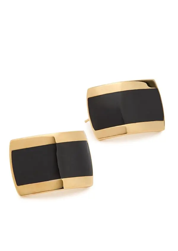 NINA GORDON Eclipse Enamelled 14kt -plated Drop Earrings