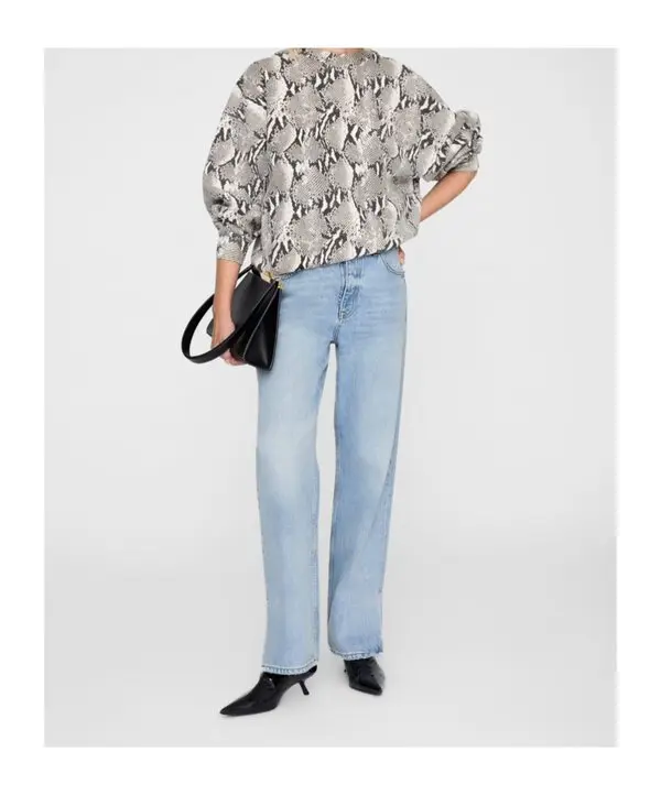 ANINE BING Miles Leopard Print Sweatshirt