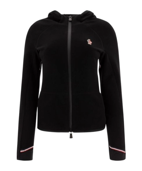 Moncler Hooded Fleece Jacket With Logo Detail