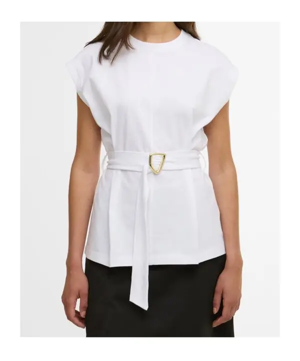 Barbour Belted T-shirt With Dropped Shoulders