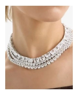 SELF-PORTRAIT Multi Crystal Choker