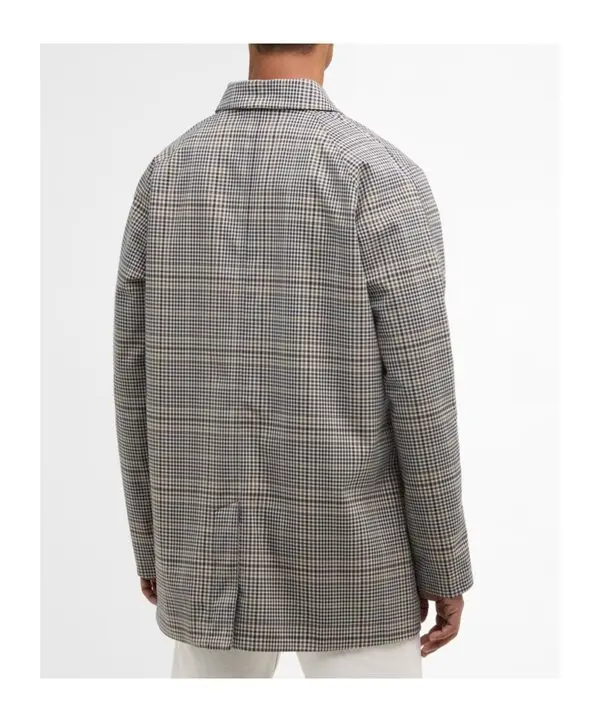 Barbour Waterproof Mac With Tricolor Check Pattern