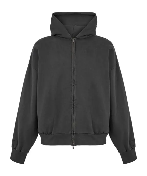 Fear Of God Script Logo Zip-up Hoodie - Black