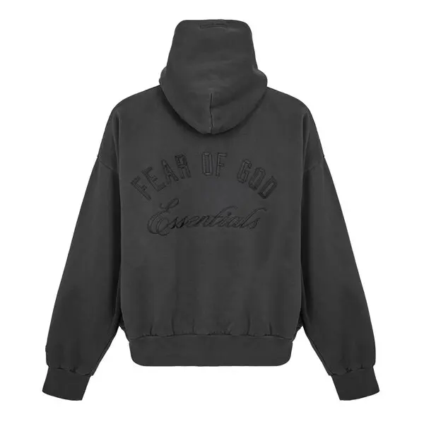 Fear Of God Script Logo Zip-up Hoodie - Black