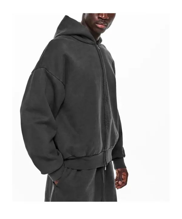 Fear Of God Script Logo Zip-up Hoodie - Black