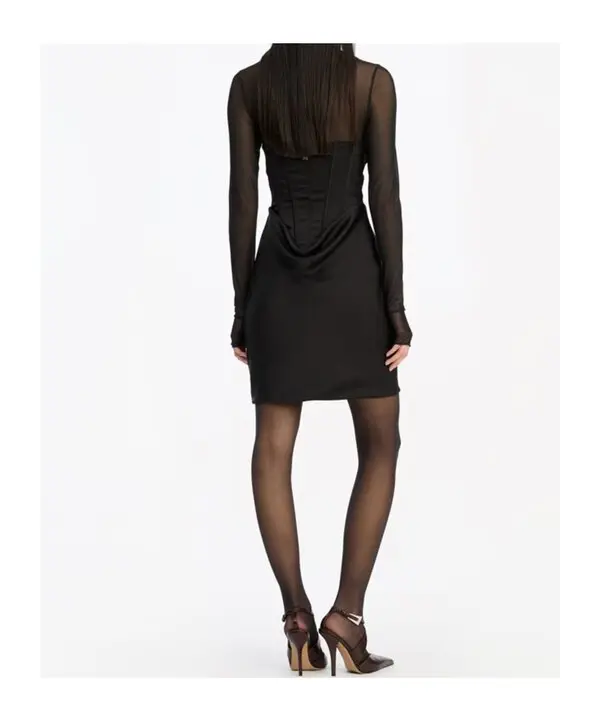ROTATE BY BIRGER CHRISTENSEN Long Sleeve Corset Dress