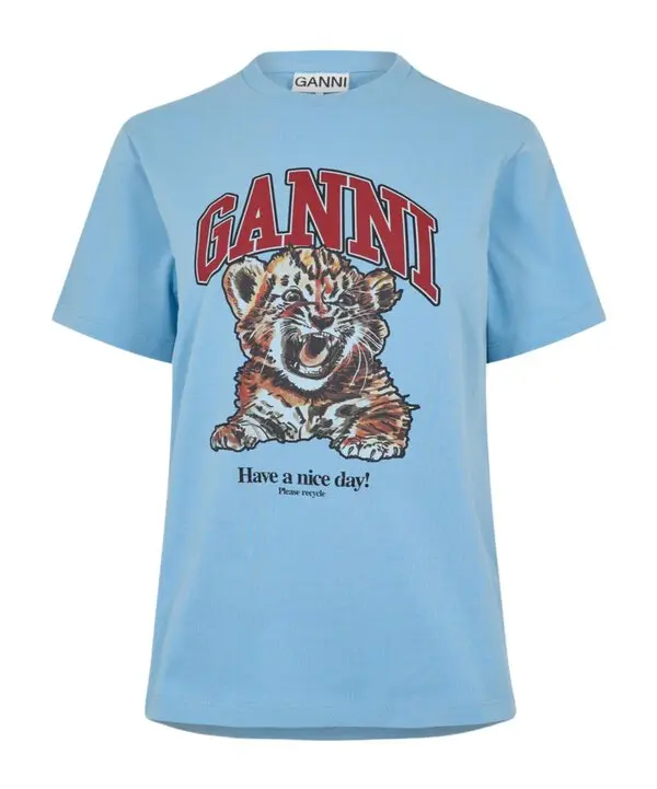 GANNI Logo Crew Neck T-shirt