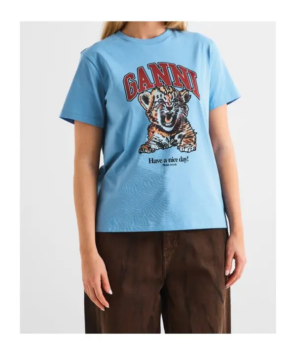 GANNI Logo Crew Neck T-shirt