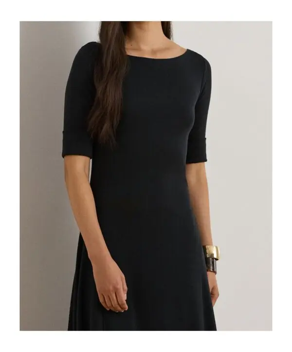 Ralph Lauren Boat Neck Knit Midi Dress