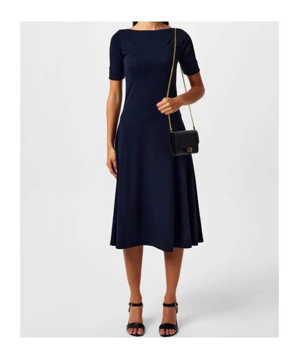Ralph Lauren Boat Neck Knit Midi Dress